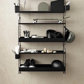 STRING Vysoká kovová police Metal Shelf High 78 x 30, Black