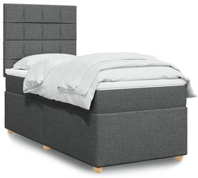 Box spring postel s matrací tmavě šedá 100 x 200 cm textil 3293492