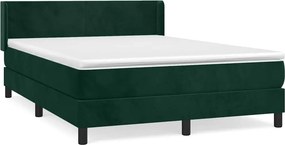 Box spring postel s matrací tmavě zelená 140x200 cm samet 3130844