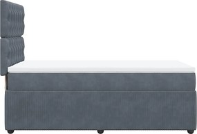 Box spring postel s matrací tmavě šedá 90x200 cm samet 3294545