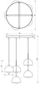 Lustr na lanku COOL 5xE27/60W/230V černá