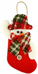 Vánoční dekorační ozdoba - sněhulák ve tvaru punčochy, 10x14cm Varianta: Varianta 2