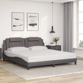 Rám postele Viana bez matrace šedý 180x200 cm umělá kůže 3208113