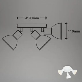 Briloner 2674-036 - Bodové svítidlo RETRO 3xE14/25W/230V bílá