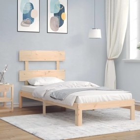 vidaXL Rám postele s čelem 90 x 200 cm masivní dřevo [3193520] Barva: Přírodní