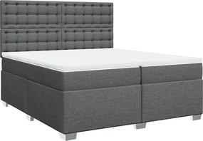 Box spring postel s matrací tmavě šedá 200x200 cm textil 3290610