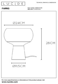 Lucide 05540/01/33 stolní lampa Farris, zelená, E27, 28cm