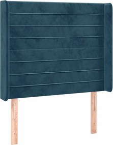 Box spring postel s matrací a LED tmavě modrá 80 x 200 cm samet 3139593
