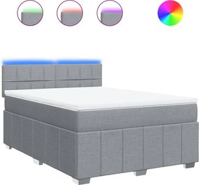 Box spring postel s matrací světle šedá 140 x 190 cm textil 3289363