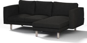 Potah na pohovku IKEA Norsborg 3-místná se šezlongem barva černá látka pletený vzor