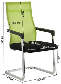 Konferenční židle RIMALA — síť, látka, zelená / černá Kondela