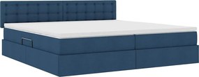 Postel s úložným prostorem a matrací Modrá 200 x 200 cm Samet 3370661