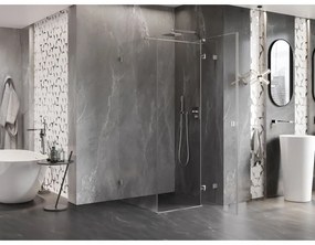 Mexen Lunar T, sklopný sprchový kout pravý 110 x 110 cm, 8mm čiré sklo, ocelový profil, 834T-110-110-97-00-P