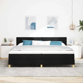 Postel s boxspringem s polštářem Černá 200 x 200 cm textil 3339023