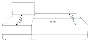Rohová sedací souprava SANVI - hnědá / tmavě hnědá