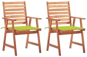 vidaXL Zahradní jídelní židle 2 ks s poduškami masivní akáciové dřevo