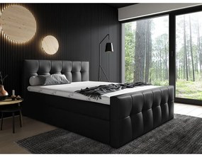 Kontinentální postel Larnaka, Rozměr postele: 200x200, Barva:: ekokůže Soft 011 (černá)