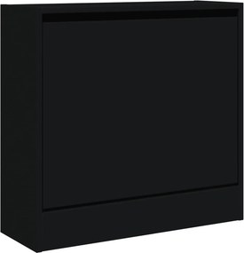 botník, výklopný, kompozitní dřevo, 57x60x21 cm, černá, Dekorino BB20260034
