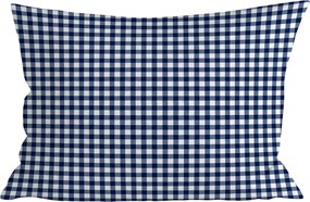 Povlak na polštář z mikrovlákna NAVY GINGHAM 70x90 cm, modro-bílý