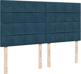 Box spring postel s matrací tmavě modrá 180x200 cm samet 3292410