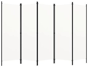 5dílný paraván bílý 250 x 180 cm 320723