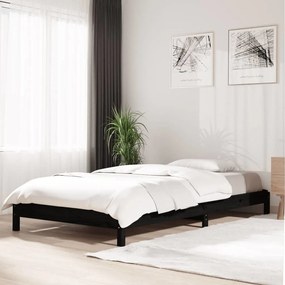 vidaXL Stohovatelná postel 90 x 190 cm masivní borovice [820402] Barva: Černá
