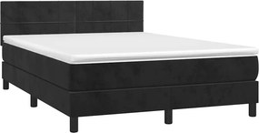 Box spring postel s matrací černá 140x200 cm samet 3141247