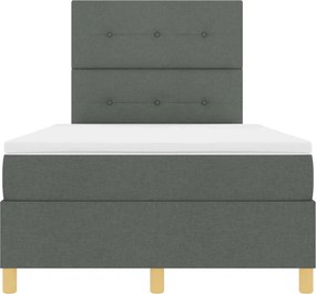 Postel s boxspringem s čelo Tmavě šedá 120 x 200 cm textil 3339610