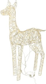 Bílá kovová svítící LED dekorace sob Reindeer LED – 85*22*110 cm
