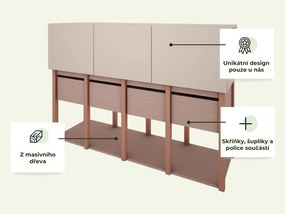 Úložná komoda nejen do dětského pokoje TWEENS korálová