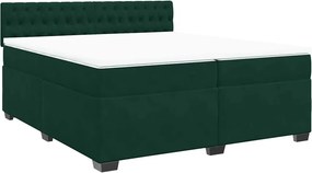 Box spring postel s matrací tmavě zelená 200x200 cm samet 3288711