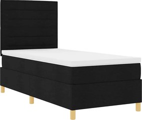 Postel s boxspringem s matrací s čelo Černá 80 x 200 cm textil 3339499