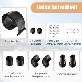 Costway Ohřívač bazénu solární kolektorové panely pro 21500 l podzemní
