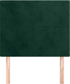 Čelo postele tmavě zelené 80x5x118/128 cm sametové 3116085