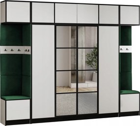 Šatní skříň s nástavcem EDEN 17 bílý + zelený