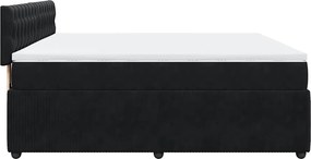 Box spring postel s matrací černá 200x200 cm samet 3290138
