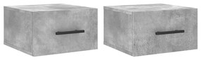 vidaXL Nástěnné noční stolky 2 ks betonově šedé 35 x 35 x 20 cm