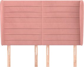 Čelo postele typu ušák růžové 147x23x118/128 cm samet 3118149