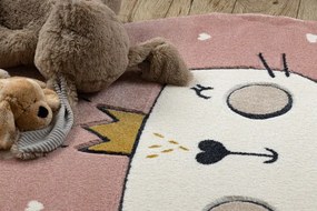 Koberec KIDDO 6106 světle růžový / bílý kruh