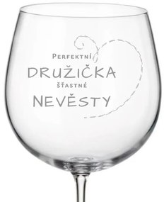 Dekorant svatby Sklenička na víno pro družičku PERFEKTNÍ DRUŽIČKA