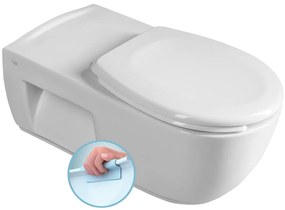 Sapho HANDICAP závěsná WC mísa prodloužená, Rimless, 37x70 cm, bílá - TU1206