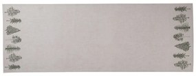Přírodní bavlněný běhoun se vzorem jehličnatých stromů Natural Pine Trees – 50x140 cm