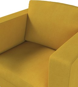 Potah na křesko IKEA Karlanda, krátký barva žlutá látka pletený vzor