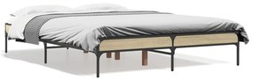 Rám postele dub sonoma 120 x 190 cm kompozitní dřevo a kov