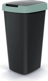 Odpadkový koš s barevným víkem, 25 l, zelená / černá