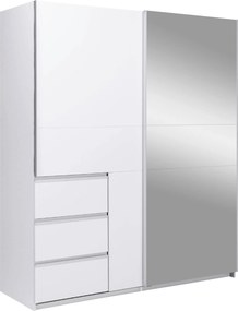 XXXLutz ŠATNÍ SKŘÍŇ S POSUVNÝMI DVEŘM, bílá, 175/210/61,5 cm P & B - Šatní skříně - 000885001001