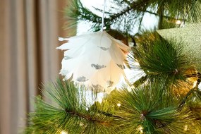 Vánoční ozdoba z peříček, 12 cm, bílá, peří