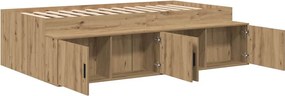 Rám postele Artisanový dub 100 x 200 cm Kompozitní dřevo 3335188