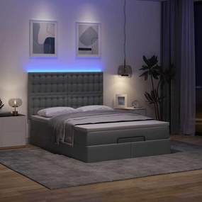 Osmanský rám postele s matrací tmavě šedá 140x190cm textil 3314170