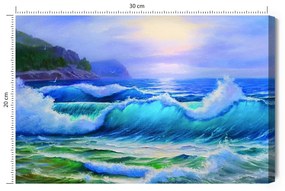 Obraz Malovaná Přímořská Krajina Nedostatek Nedostatek Plátno Canvas 100x70